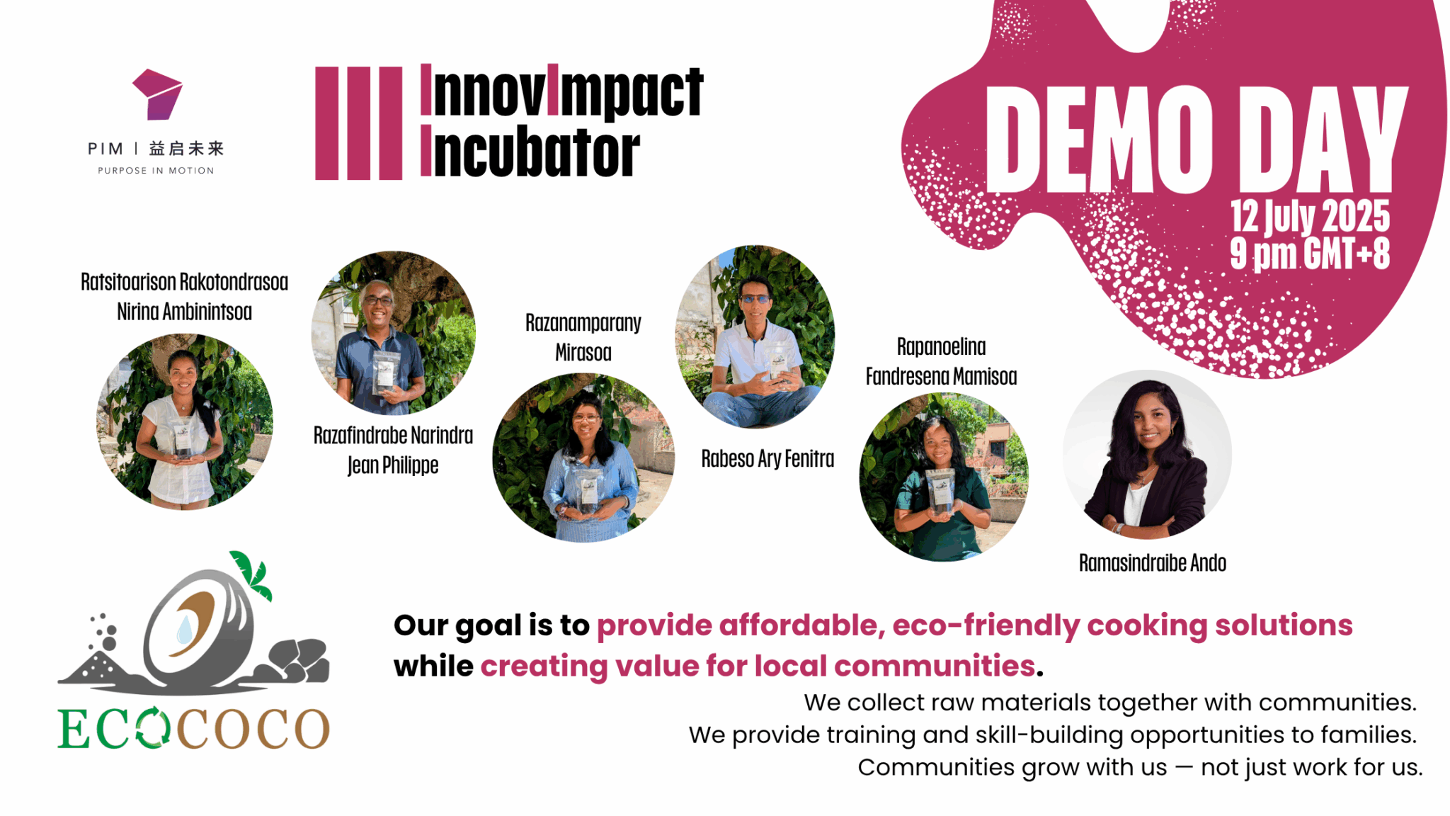 Team Spotlight: Coconut Waste to Clean Cooking - Meet EcoCoco from Madagascar - PIM Global